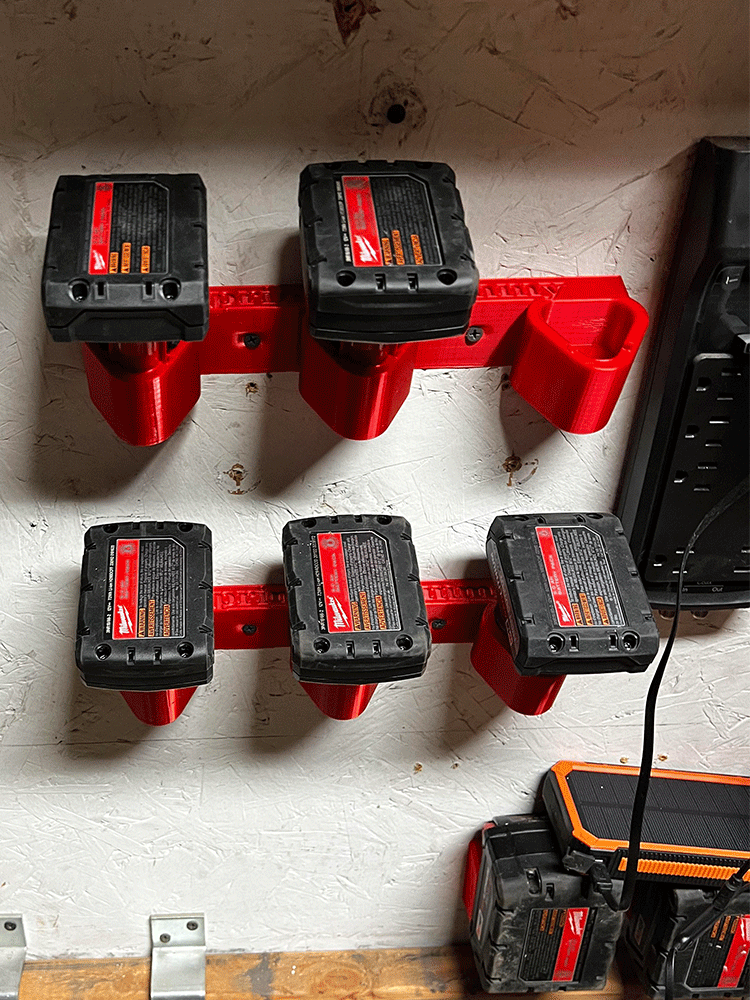 Milwaukee M12 triple battery holder XL - 3DprintsbyTommy